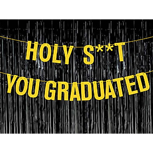 Yasmart Life Graduation Decorations Class of 2024 Pre-Strung Glitter Congrats Grad Graduation Congratulation Banner Decor