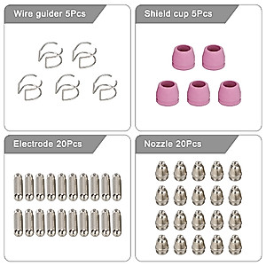 3-in-1 50 Amp Pilot Arc Plasma Cutter, 200 Amp TIG Welder and 200 Amp Stick Welder -AG60P Consumables