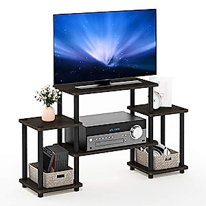 Furinno Turn-N-Tube No Tools Entertainment TV Stands, Dark Brown/Black