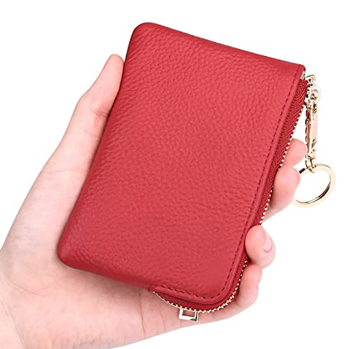 SENDEFN Coin Purse for Women, Genuine Leather Coin Purse Key Chain for Women, Coin Pouch Change Purse