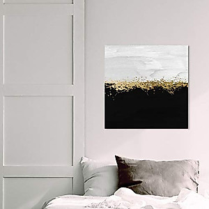 The Oliver Gal Artist Co. Abstract Wall Art Canvas Prints 'Halfway in Black and White' Home Décor, 20 in x 20