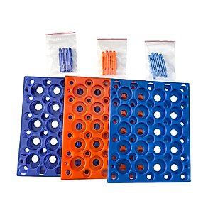 3 PCS 50 Well Centrifuge Tube Rack for 10ml/15ml/50ml Laboratory Plastic Tube Rack Holder (Deep Blue, Orange, Light Blue)