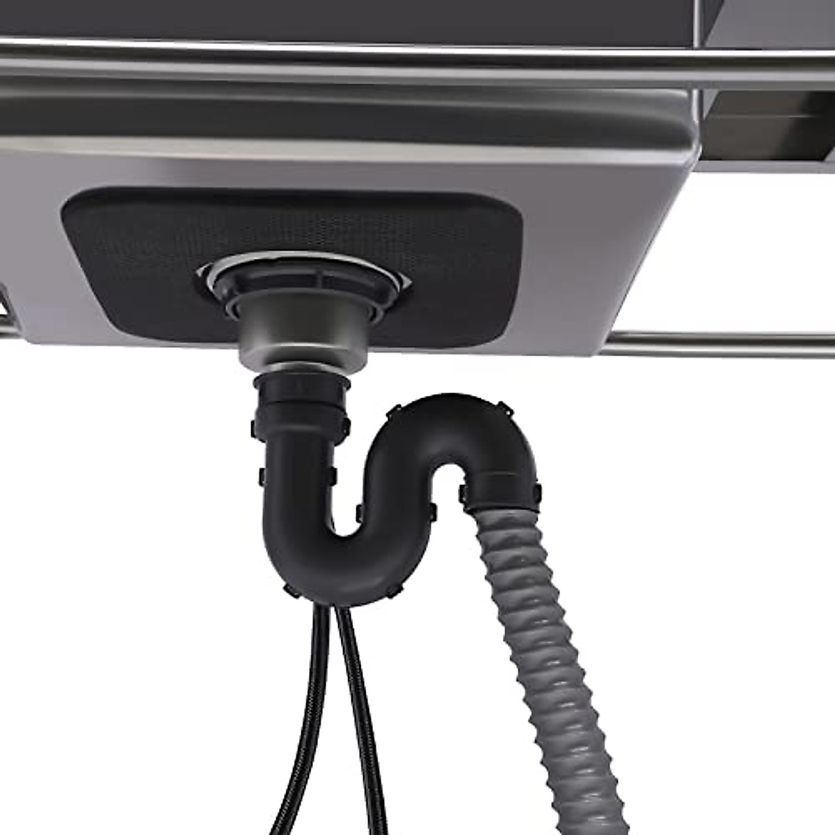 Stainless Steel Kitchen Sink Free Standing Commercial Restaurant Sink Set w/Hot and Cold Faucet, Prep & Utility Washing Hand Basin w/Workbench & Storage Shelves Indoor Outdoor