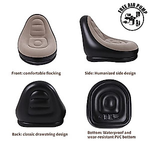 unhg Inflatable Deck Chair with Household air Pump, Lounger Sofa for Indoor Living Room Bedroom, Outdoor Travel Camping Picnic