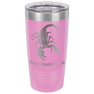 LaserGram 20oz Vacuum Insulated Tumbler Mug, Scorpion, Personalized Engraving Included (Light Purple)