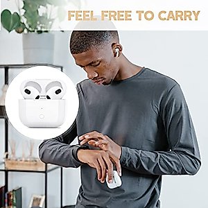 Rantuns Wireless Charging Case Replacement Compatible with AirPod 3rd Generation, Wireless Airpods 3rd Charger Case Built-in 600 mAh Battery with Bluetooth Pairing Sync Button Without Earbuds, White