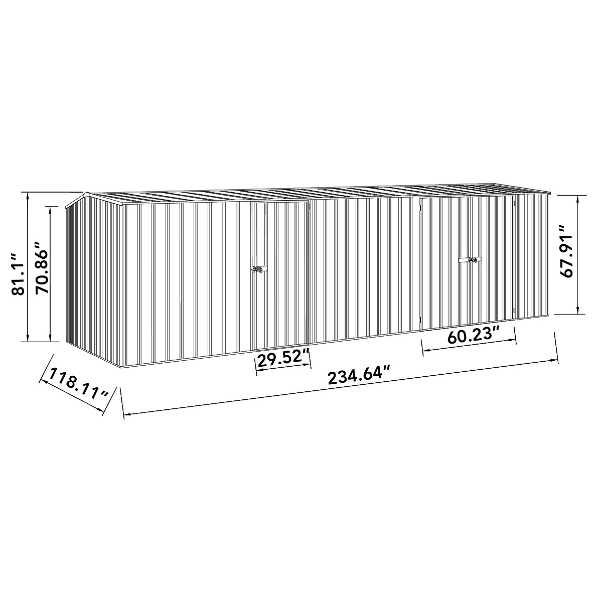 Absco Workshop 20 Ft. x 10 Ft. Metal Storage Shed DIY Galvanized Steel Sheds for Lawn Mower, Equipment, Workbench, Tools, Garden in The Yard, Garden, Patio, Outdoor Storage (Woodland Gray)