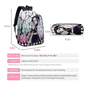AidiTrend Anime Canvas Bag Kochou Shinobu School Bags Girls Boy Travel Bag Notebook Bags Cosplay Accessories Medium
