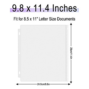 Antner 18 Pack Zipper Binder Pockets for 3 Ring Binder, Clear PVC 3 Holes Letter Size Binder Pouch Document Storage Bags Binder Folders Loose Leaf Inserts Sheet Page Protectors for Office School Home