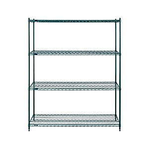 Nexel Wire Shelving, Green Epoxy, 60" W X 24" D X 74" H
