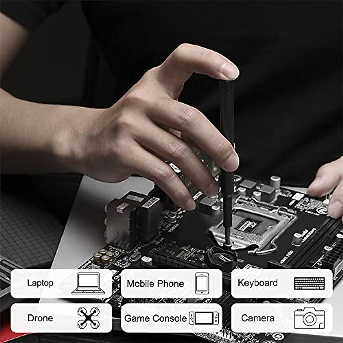 96 in 1 Precision Screwdriver Set, AM ARROWMAX Magnetic Driver With Aluminum Case, Electronics Repair Tool Kit for iPhone, Tablet, Macbook, Xbox, Cellphone, PC, Game Console, Black