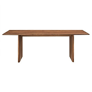 Modway Amistad 86" Solid Wood Modern Farmhouse Rectangular Dining Table in Walnut