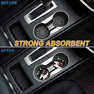 Car Cup Holder Coasters Set of 2, Mandala Llama Animals and Cactus Plants Absorbent Ceramic Stone Drink Coaster with A Finger Notch for Easy Removal of Auto Cupholder