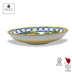 X Large Ceramic Bowl for Kitchen - Italian dinnerware pasta bowl - Platter serving tray - Hand painted Tuscan pottery bowls - Made in Italy plates set - Ceramics salad tuscan soul pottery