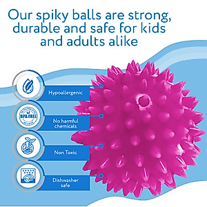 [5 Pack] Spiky Sensory Balls - Squeezy and Bouncy Fidget Toys - Sensory Toys – No BPA Phthalates Latex – School and Special Education Supply