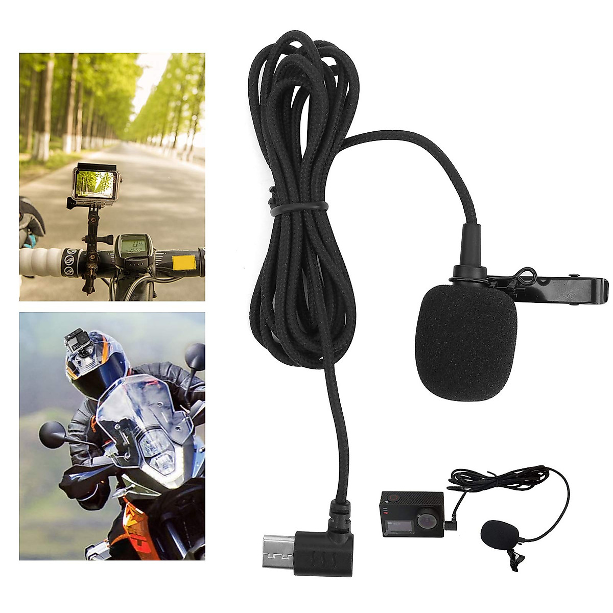 Type‑C Camera Microphone, Portable Tie‑Clip Microphone Fit for SJCAM SJ8 SJ9 SJ10 Action Camera Accessory