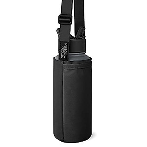 Simple Modern Water Bottle Carrier Sling with Adjustable Strap | Bottle Holder Crossbody Bag for Walking, Hiking and Traveling | Summit Collection | Midnight Black