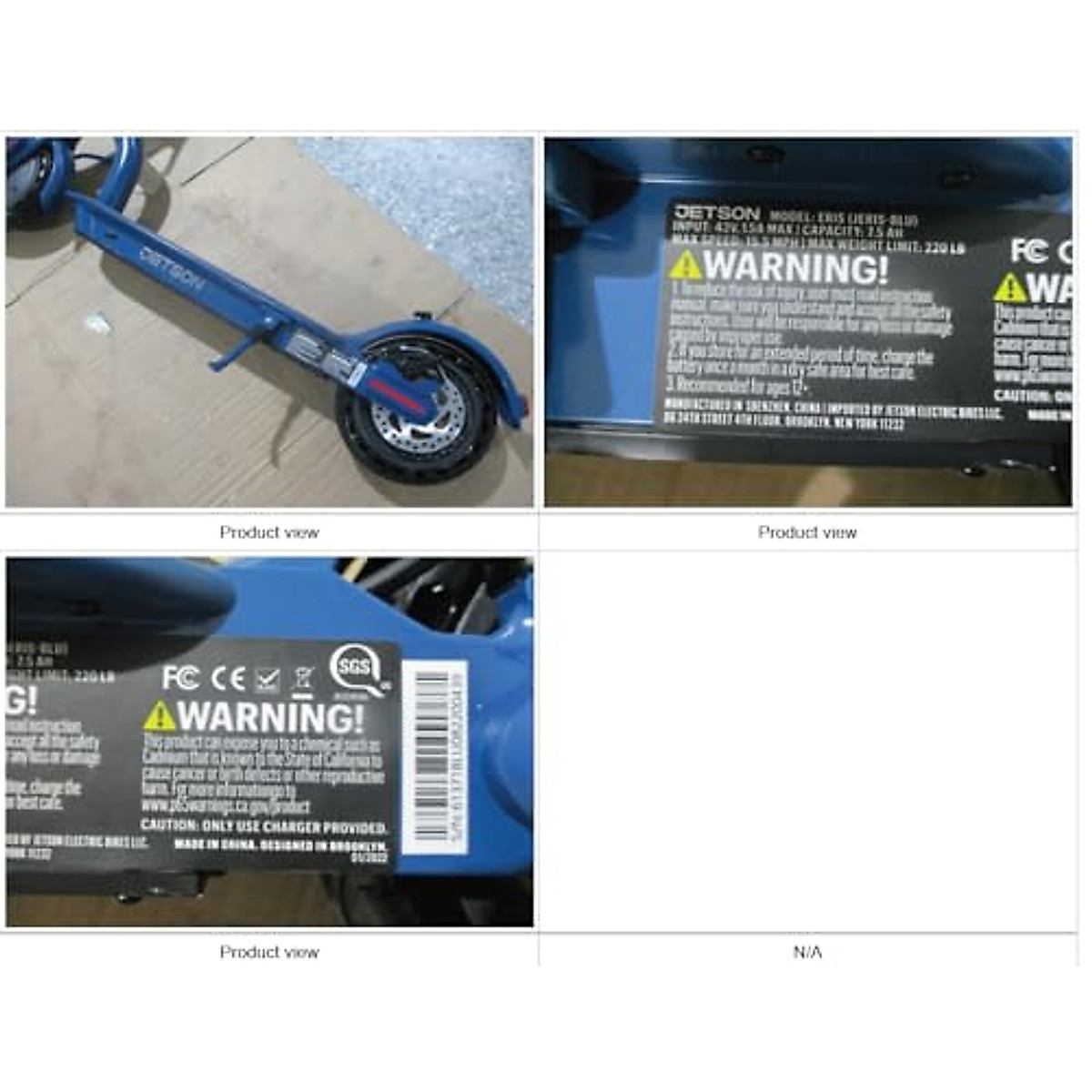 Jetson Eris Adult Electric Scooter - Includes Easy Folding Mechanism, LCD Display, Integrated Phone Holder, Reach Speeds up to 14 MPH, Range of up to 12 Miles, Ages 12+, Blue, JERIS-BLU