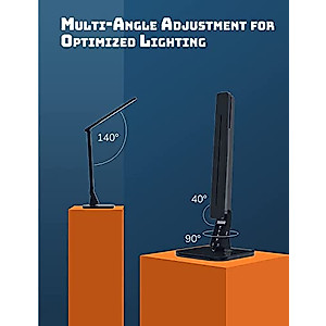 soysout LED Desk Lamp, Table Lamp with USB Charging Port, 4 Lighting Mode with 5 Brightness Levels, 1H Timer, Memory Function, Brightest Desk Light for Study, Reading, Office and Bedroom, 14W (Black)