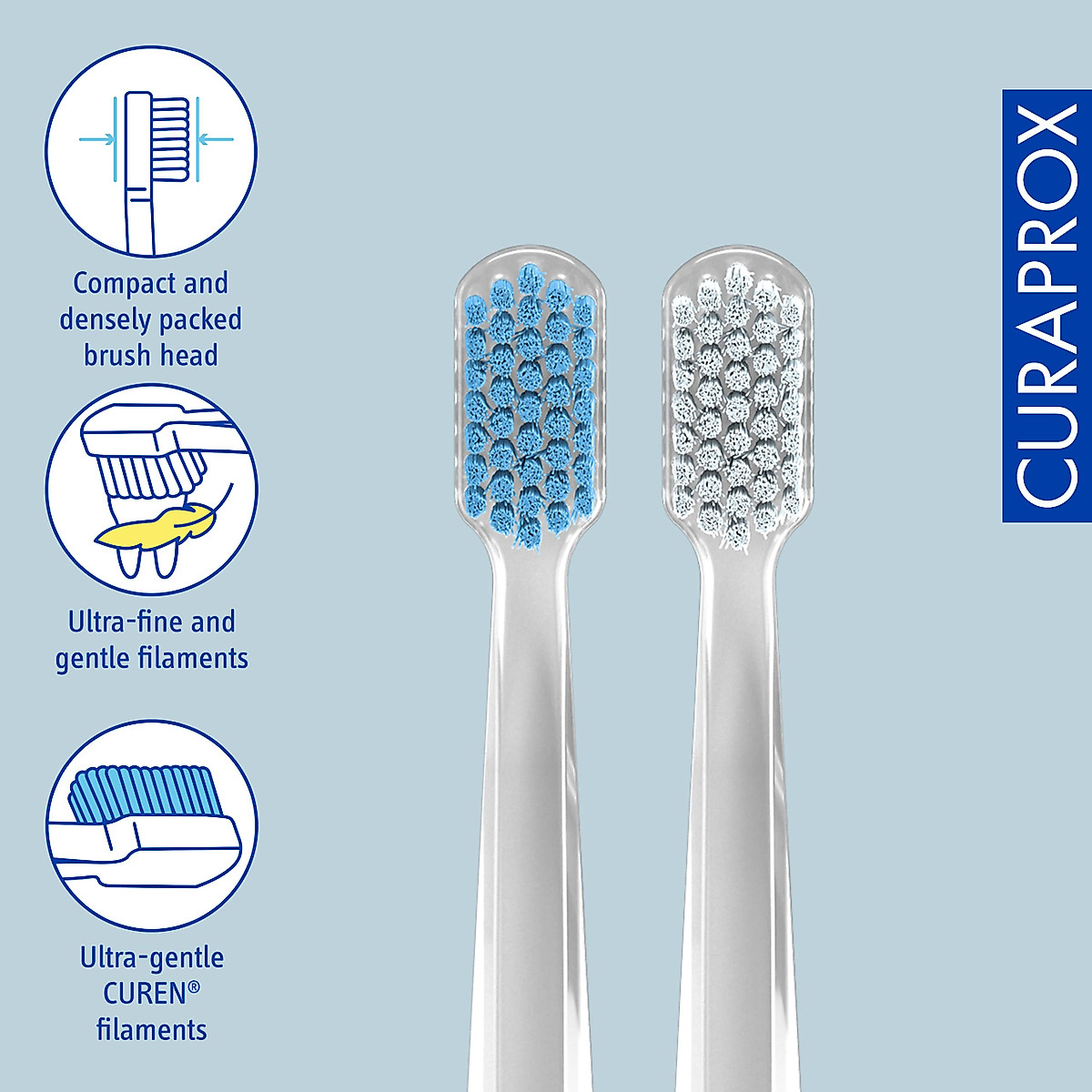 Curaprox CS 5460 Ultra-Soft Winter Edition Toothbrush, Pack of 2, Battery Powered, Transparent, Unisex-Adults, 20-Word Title