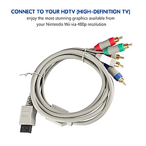 6Ft Component HD AV Cable to HDTV-EDTV (High Definition 480p) Compatible with Nintendo Wii and Wii U