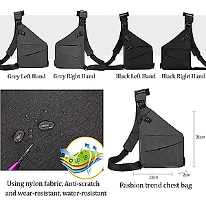 Personal Flex Bag,Anti-thief Slim Sling Bag Personal Pocket Bag,Multipurpose Crossbody Backpack for Outdoor Travel (Black Right Hand)