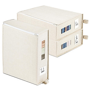 Homaisson 2-Pack Shoe Storage Organizer for Closet, Large Shoe Box Storage + 3 Pack Bed sheet organizers and storage, Foldable Sheet Set Organizers for Linen Closet (Black+Khaki)