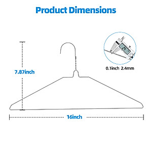 Metal Wire Hangers 100 Pack, Clothes Hangers for Coats, Space Saving Metal Hangers for Standard Size Shirts,Suits, Pants, Skirts-Silver, Ultra Thin Space Saving Metal Hangers 16in