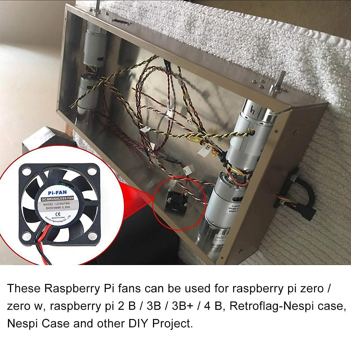 MakerFocus 2pcs Raspberry Pi 4B Fan DC Brushless Cooling Fan 3.3V 5V Heatsink Cooler Radiator Connector Separating One-to-Two Interface for Raspberry Pi 4/ Pi 3/3B+ and Pi Zero/Zero W or Other Project