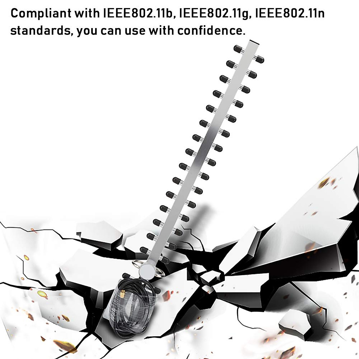 2.4G Directional Antenna,20dBi High Gain 2.4GHz Antenna 13 Unit Directional Antenna, Router Network Card Outdoor Antenna