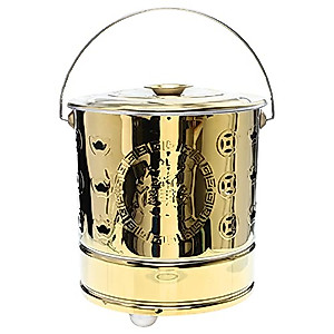 DOITOOL Fire Pit Stainless Steel Burn Barrel Money Incinerator Bucket Fire Pit Metal Garden Fire Cage for Backyard Garden Paper Leaf Trash Wood with Lid Metal Ice Bucket
