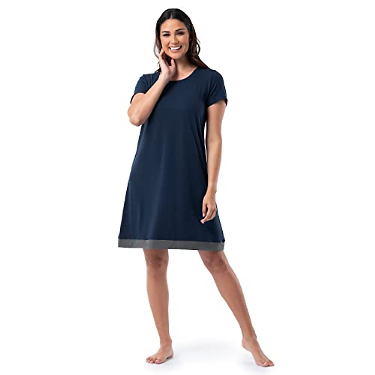 Fruit of the Loom Women's Plus Size Super Soft and Breathable Sleep Shirt, Midnight Blue, 5X