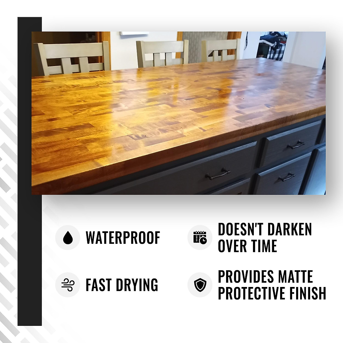 Real Milk Paint Dark Half Tung Oil Mix for Wood Finishing, Cutting Boards, Butcher Blocks, Wood Floors, Clay, Stone, Slate, Food Grade, 32 Ounces