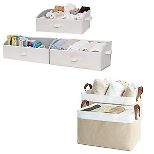 StorageWorks 3-Pack Closet Storage Bins with 2-Pack Rectangle Closet Baskets
