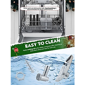 Flyseago Meat Grinder Electric 3200W Heavy Duty Meat Mincer Chopper Machine Touch Control Multifunctional with Cutting Blade 3 Grinding Plates 3 Sausage Stuffers Kubbe Kit for Household&Commercial