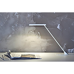 Herman Miller Flute Personal LED Desk Lamp | Flexible Light Head with Touch Sensors | Medium-Warm Light with White Satin Finish