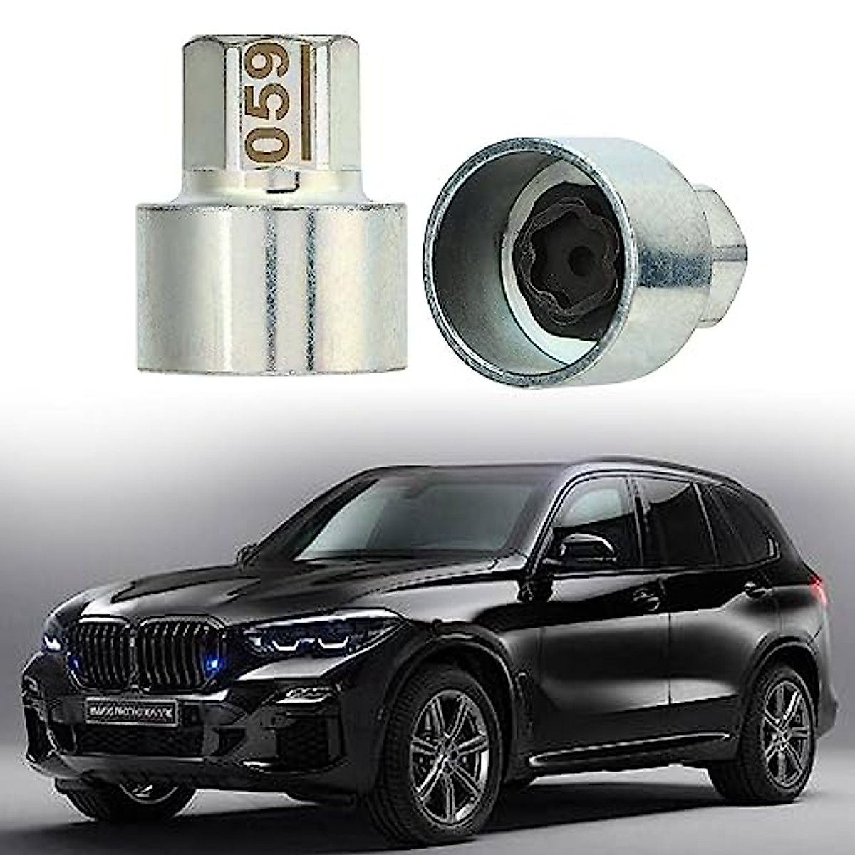 Raguso Anti Theft Lugnut Socket, Wheel Lock Key Simple Installation Sturdy High Strength Metal Professional for Car(059)