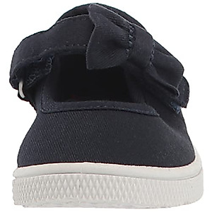 The Children's Place,baby-girls,Slip on Sneakers,Uniform Bow Strap Canvas Sneakers,Navy,10 Toddler