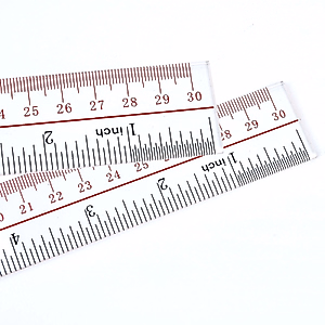 4 PCS Ruler 12 Inch, Ultra Clear Plastic Rulers, Transparent Acrylic Ruler with Inches and Centimeters, Professional 12 Inch Ruler for School, Sewing, Office, Rulers for Kids