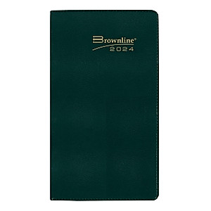 Brownline Essential Monthly Pocket Planner, 18 Months, July 2023 to December 2024, Stitched Binding, 6.5" x 3.5", Assorted Colors (CA12.AST-24)