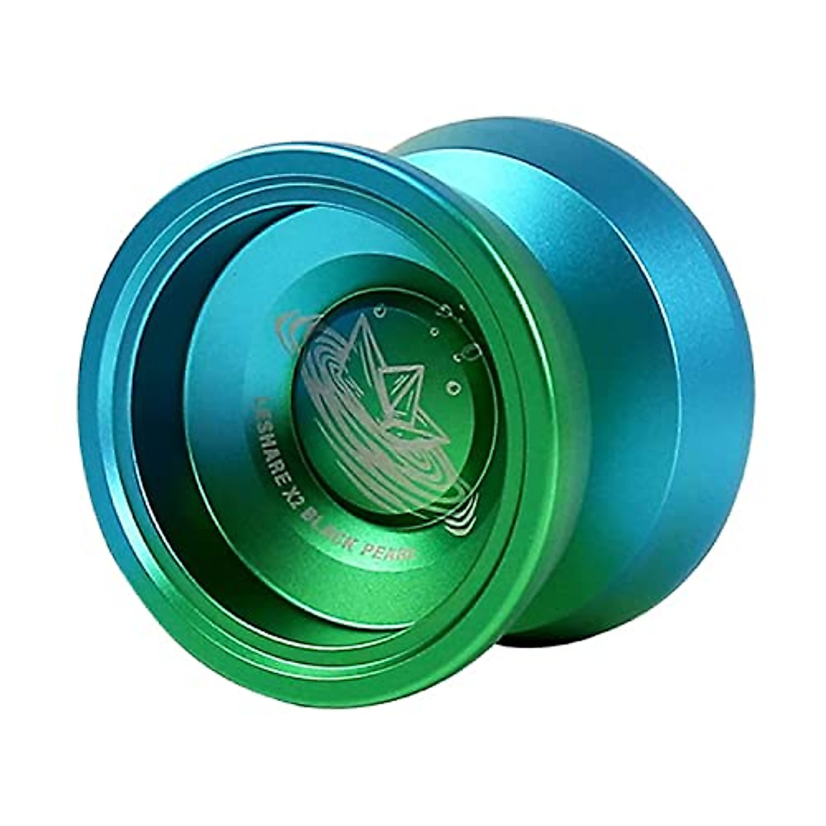 Professional Responsive Yoyo, Aluminum Yo Yo for Kids Beginner, Replacement Unresponsive Ball Bearing for Advanced Yoyo Players + 1 Glove + 5 Yoyo Strings (Blue-Green)