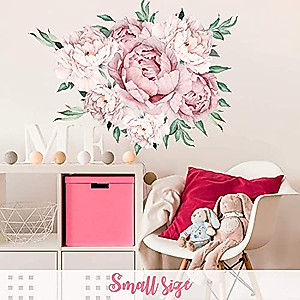 Pink Watercolor Peony Wall Decal Bedroom Girl Peel and Stick Peonies Vinyl Sticker Set of 7 Flowers Over the Crib Bed Nursery [lt800 small]