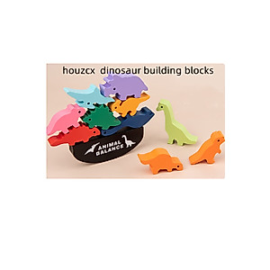 houzcx Dinosaur Stacking Toys for Children, Dinosaurs, Building Block Toys, 3-12 Years Old Children's Toys, Montessori Toys (First Edition)