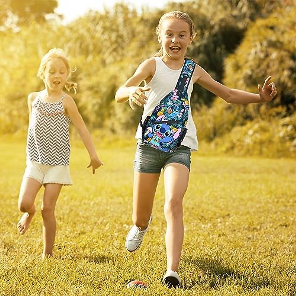 AIOUINBMO Stitch Sling Bag Cartoon Crossbody Sling Backpack Sling Bag Travel Hiking Chest Bag Daypack for Purses Shoulder Bag Gifts for Women Men