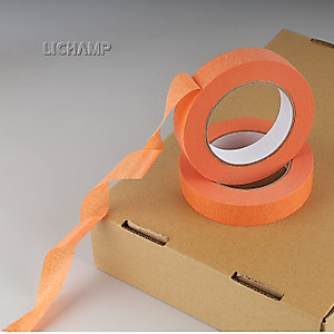 Lichamp 4 Pack Orange Painters Tape 1 inch, Orange Masking Tape 1 inch x 55 Yards x 4 Rolls (220 Total Yards)