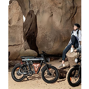 SMARTRAVEL Electric Bike with 1200W Brushless Motor,32MPH,23.2Ah Removable Battery,20" Fat Tire, Electric Dirt Bicycle for Adults Muti-use,with Front/Rear Turn Signals,Travel Bag,ST201F