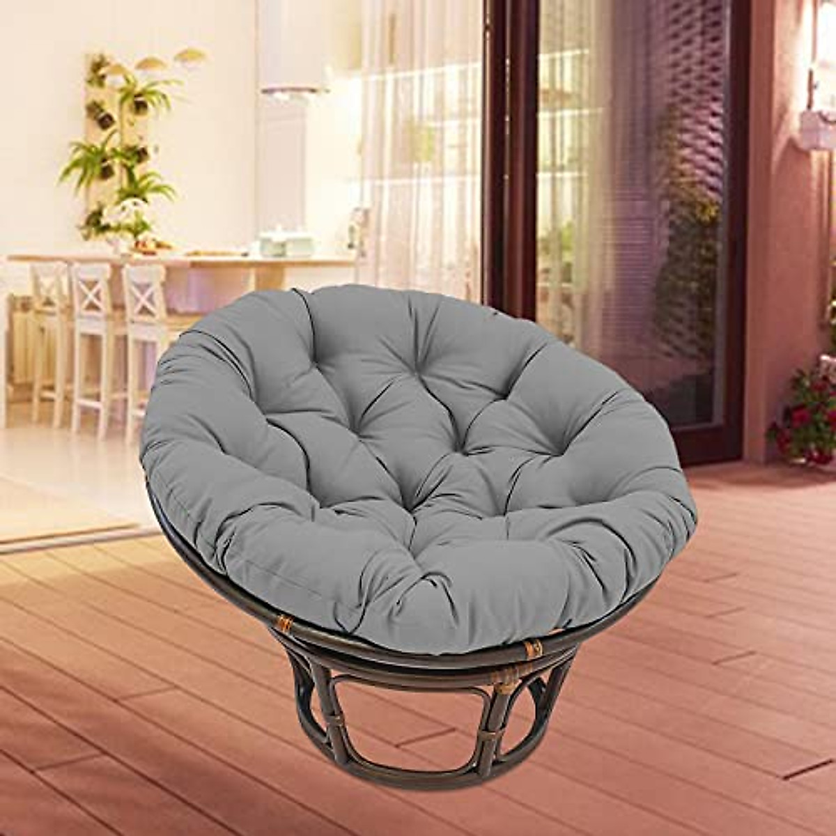 24x24 inch Seat Cushion Pillow Chair Pads Washable Waterproof Round Patio Seat Cushion for Indoor Outdoor Swing Chair Office Rocking Chair, Dark Gray (Dark Gray)
