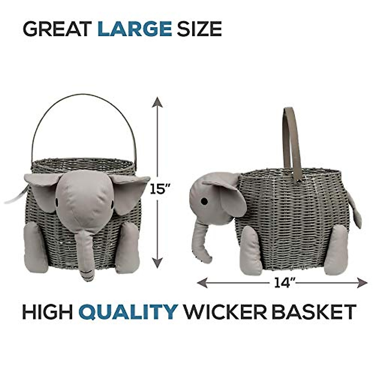 Baby Shower Gifts - New Baby Newborn Essential Gift Basket, Beautiful Elephant Theme Gift Wrapped for a boy or Girl, All in One Registry Essential Stuff for Boys or Girls, Includes Card Perfect Set