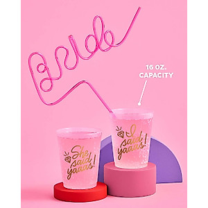 xo, Fetti Bachelorette Party Decorations She Said Yaaas! Reusable Cups - 16 Frost Flex Cups | Gold Bridal Shower Gift, Bridesmaid Favors, I Said Yaas