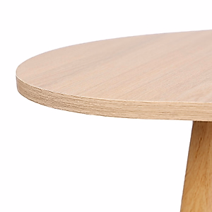 GIFZES Small Coffee Table, Mid Century Modern Tea Table for Living Room Center Minimalist Display Coffee Table, Cloud Shape Oval Wood Table, White Coffee Tables for Small Space 40"Lx20"Wx16"H (Mango)